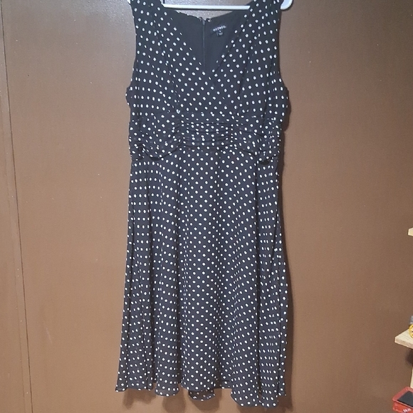 George | Dresses | George Black And White Polka Dot Midi Dress Size 6w ...